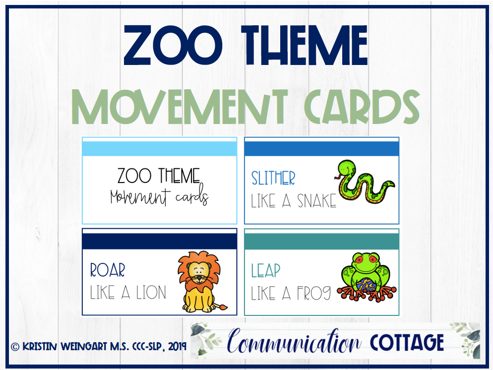 Zoo Movement Cards – Communication Cottage LLC