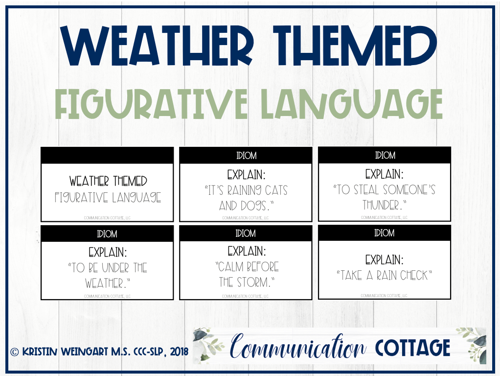 Weather Figurative Language Cards – Communication Cottage LLC
