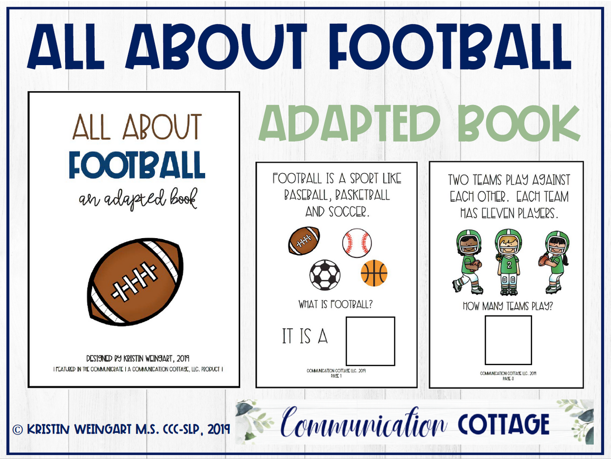 All about Football: Adapted Book – Communication Cottage LLC