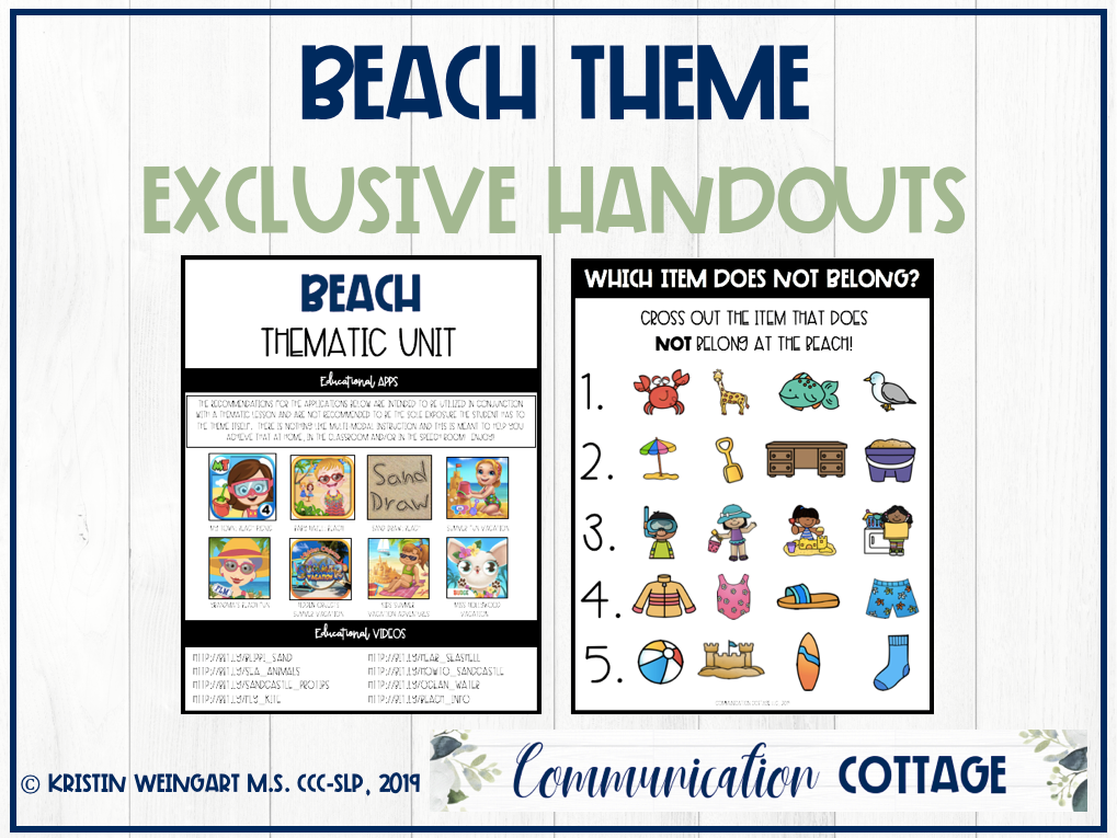 Beach Theme Exclusive Handouts – Communication Cottage LLC