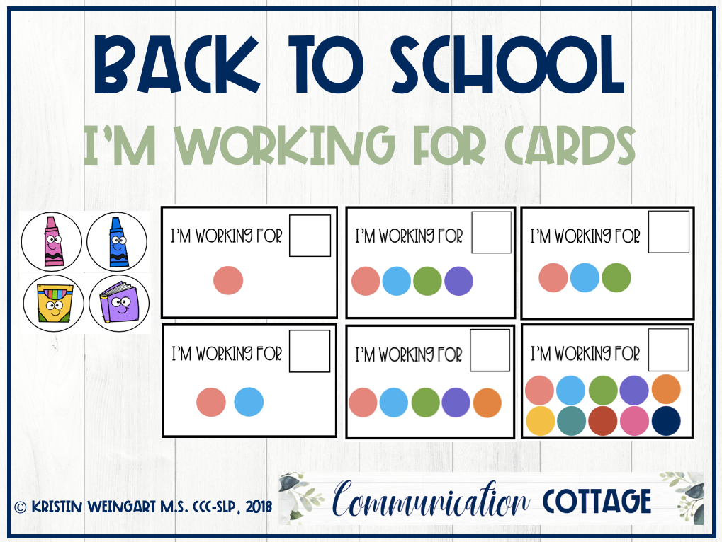 Back to School: I'm Working for Cards – Communication Cottage LLC