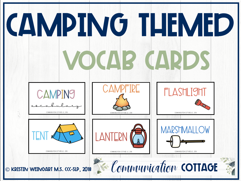 Camping Vocabulary Cards – Communication Cottage LLC