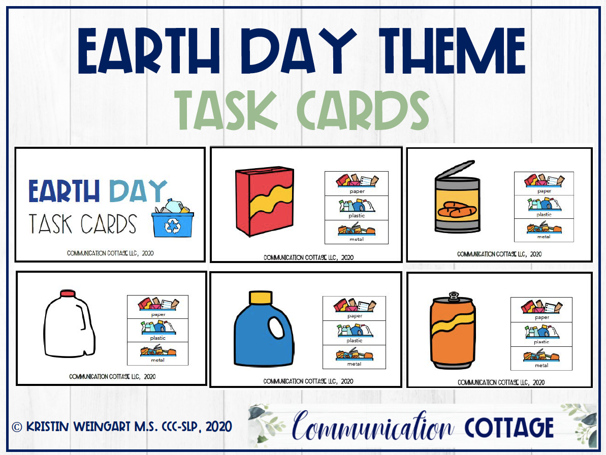 Earth Day Task Cards – Communication Cottage LLC