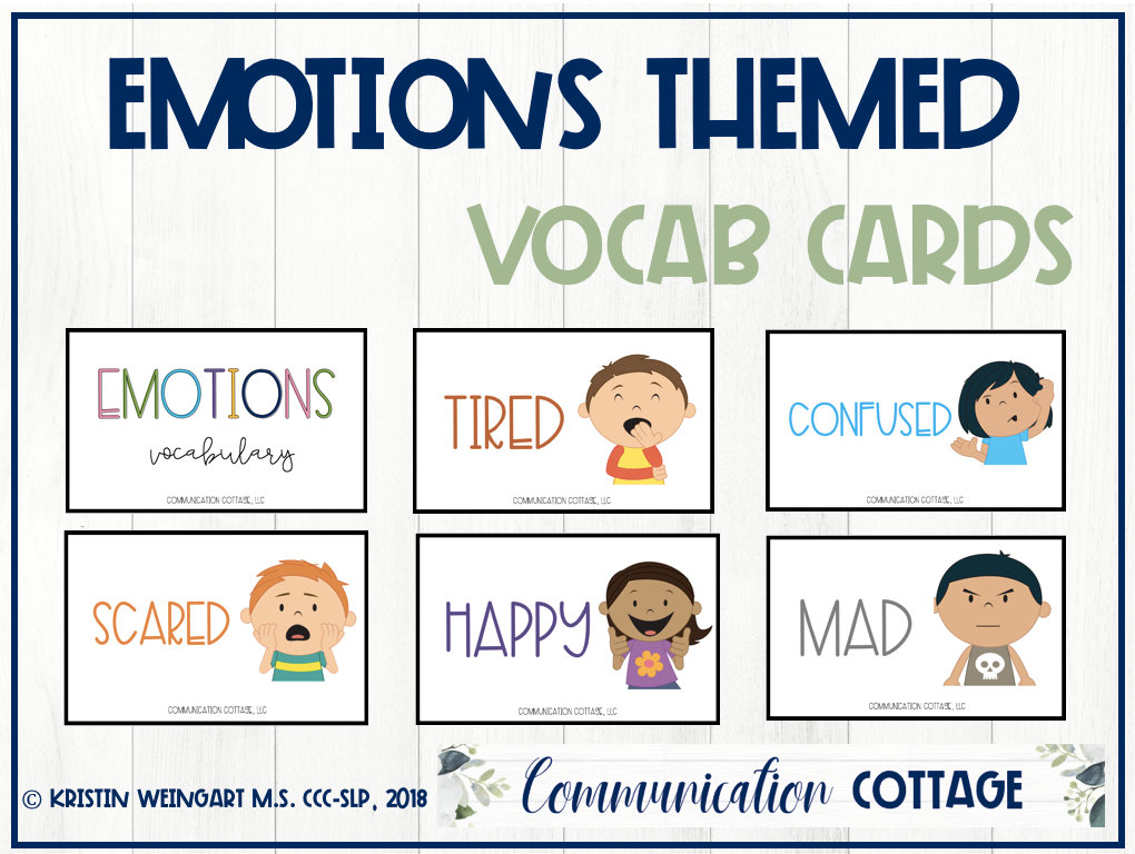 Emotion Vocabulary Cards – Communication Cottage LLC