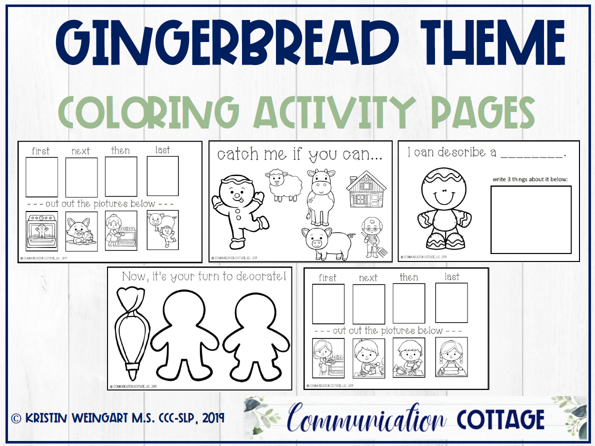 Gingerbread Coloring Pages – Communication Cottage LLC