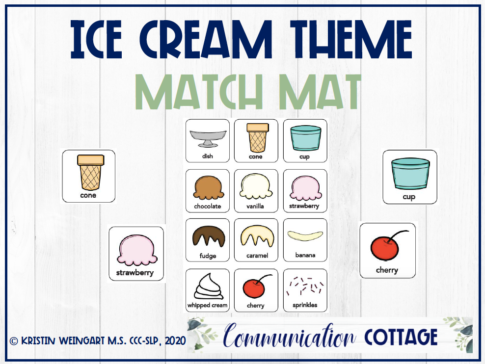 Ice Cream Match Mat – Communication Cottage LLC