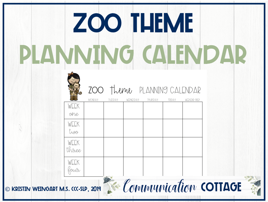Zoo Planning Calendar – Communication Cottage LLC