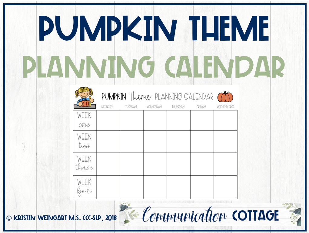 Pumpkin Planning Calendar – Communication Cottage LLC