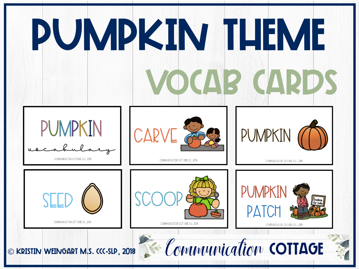 Pumpkin Vocabulary Cards – Communication Cottage LLC