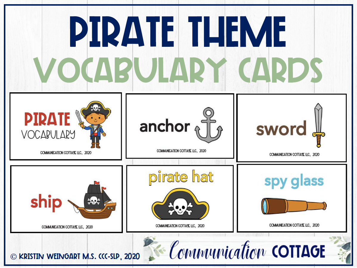 Pirate Vocabulary Cards – Communication Cottage LLC