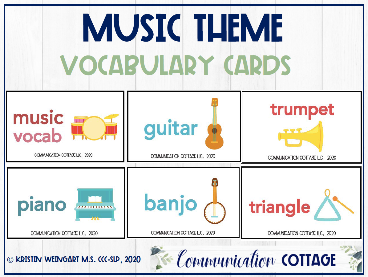 Music Vocabulary Cards – Communication Cottage LLC