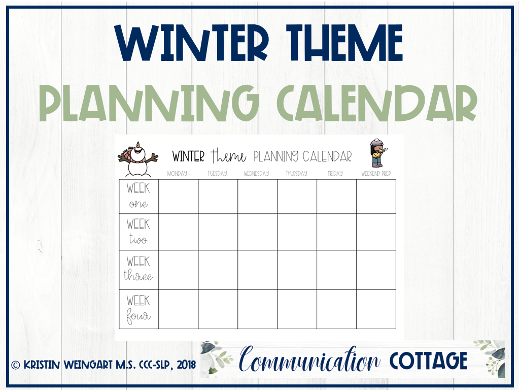 Winter Activities Planning Calendar – Communication Cottage LLC