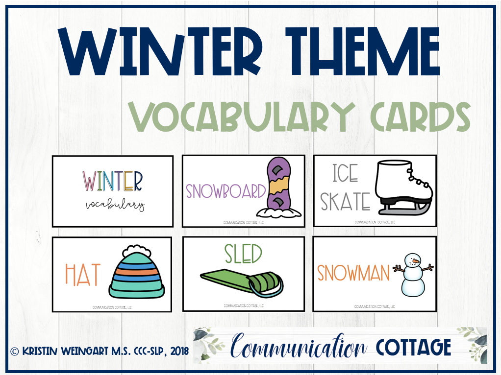 Winter Vocabulary Cards – Communication Cottage LLC