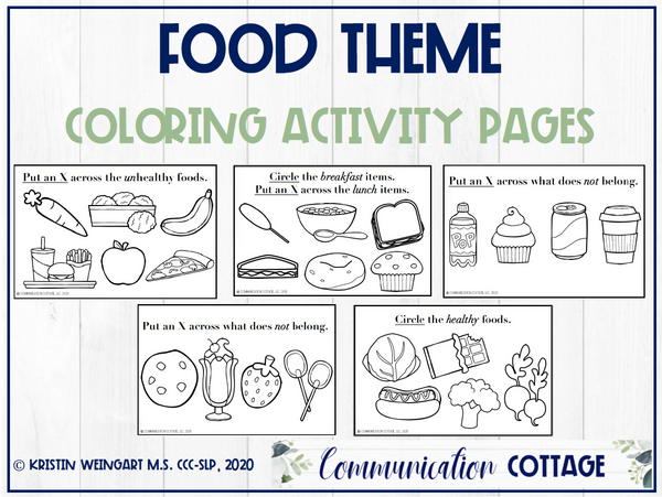 coloring pages food groups