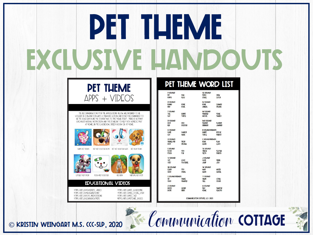 Pet Exclusive Handouts – Communication Cottage LLC