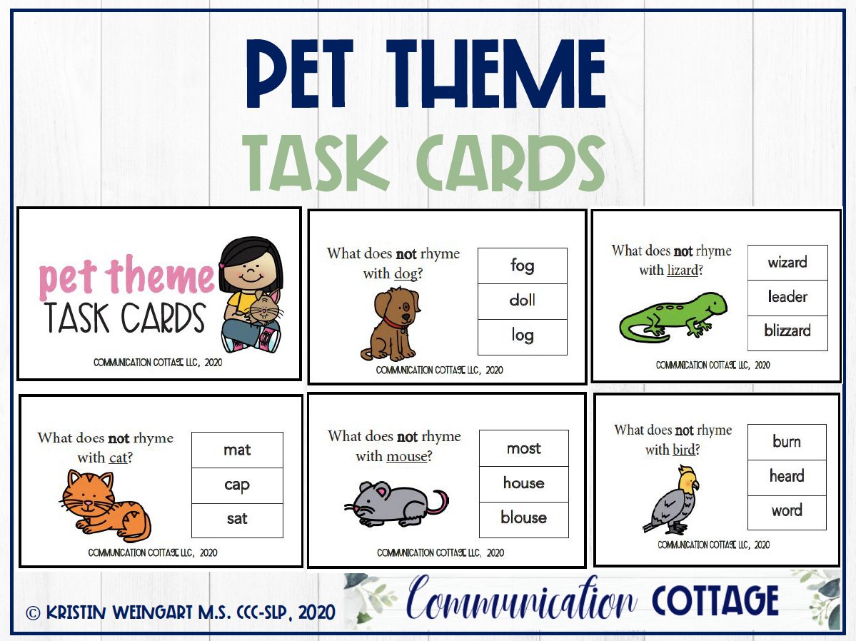 Pet Task Cards – Communication Cottage LLC