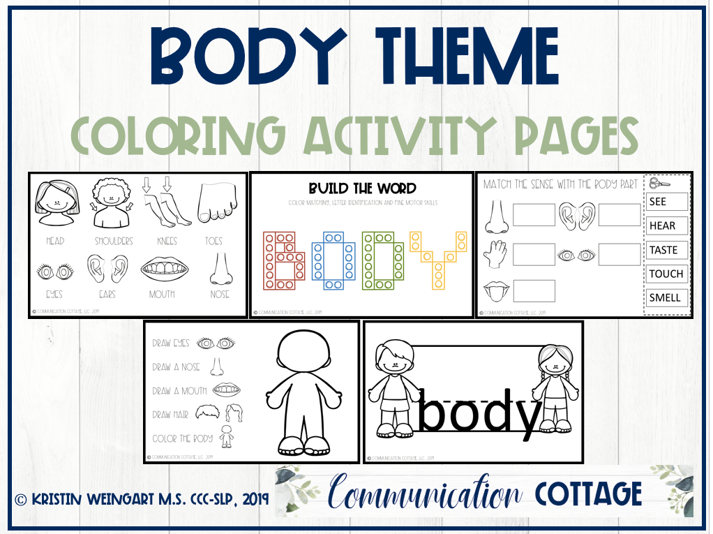 Body Theme Activity Pages – Communication Cottage LLC