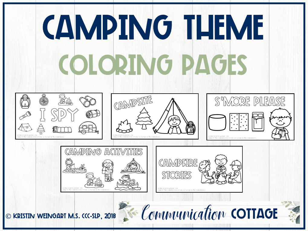 camping theme coloring pages