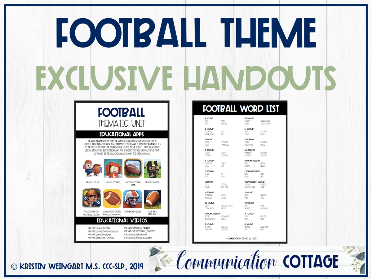 Football Exclusive Handouts – Communication Cottage LLC