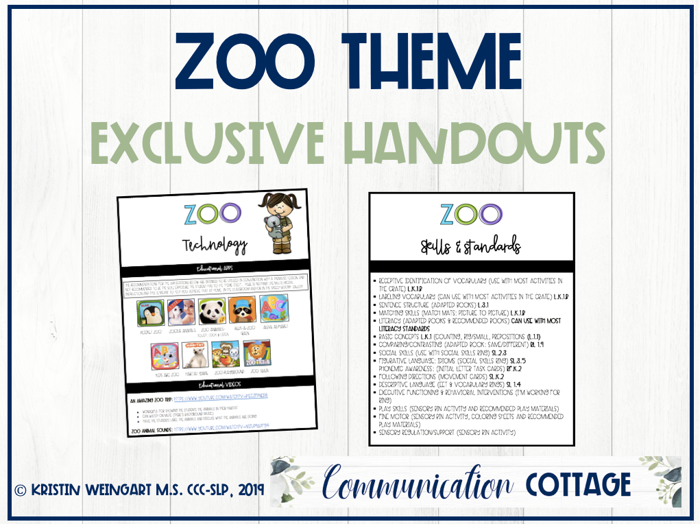Zoo Exclusive Handouts – Communication Cottage LLC
