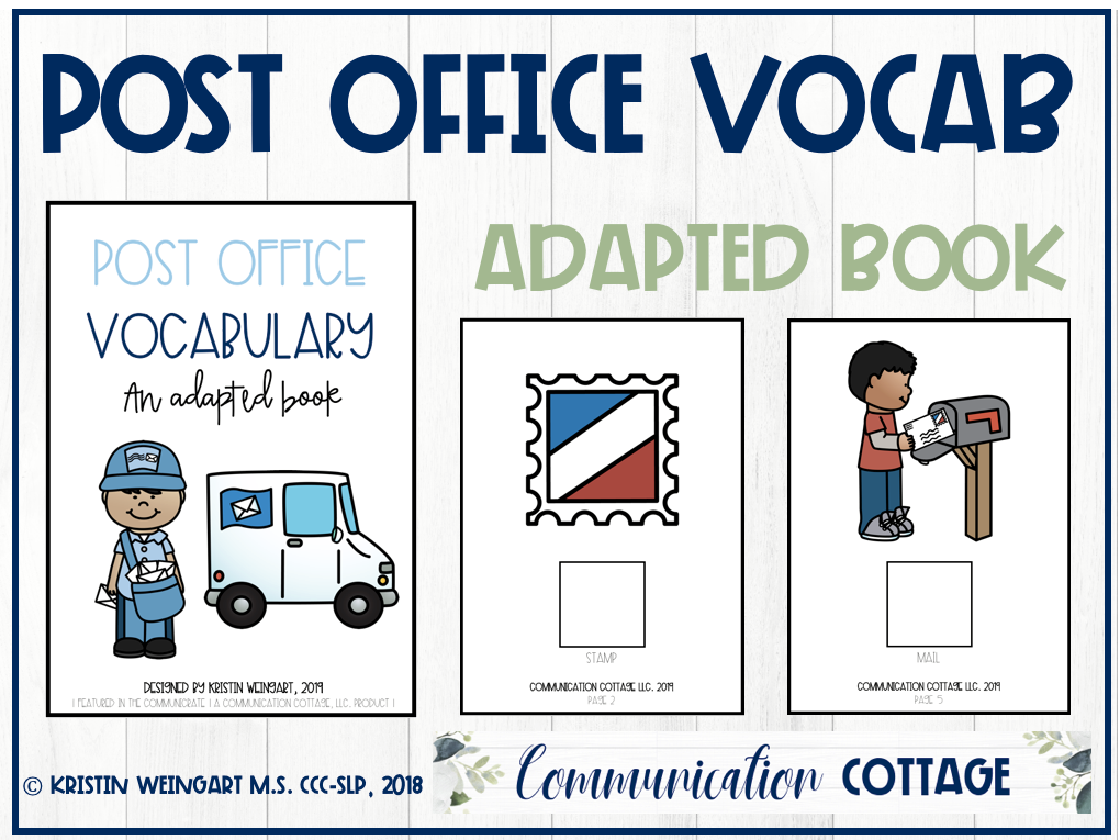 Post Office Vocabulary: Adapted Book – Communication Cottage LLC